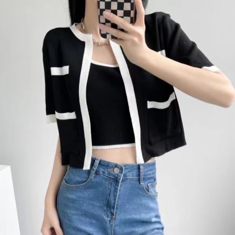 VALENTINA KOREAN TERNO Blazer Cardigan and Inner Top | Shopee Philippines