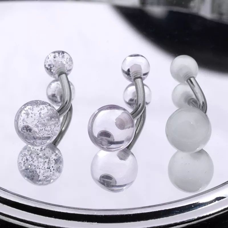 Short stem bioplastic navel piercing 6 - 8 - 10mm | Shopee Philippines