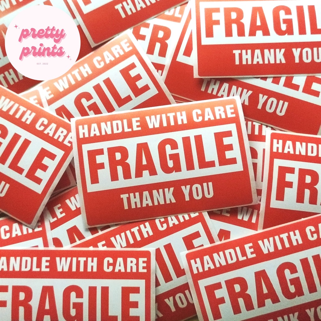 2x3 Fragile Stickers Warning Label for Parcels and Boxes Handle with ...