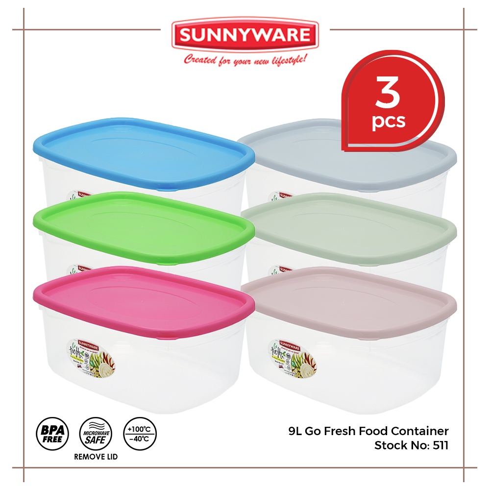 3pcs 9L Go Fresh Food Container [Sunnyware 511] | Plasticware ...