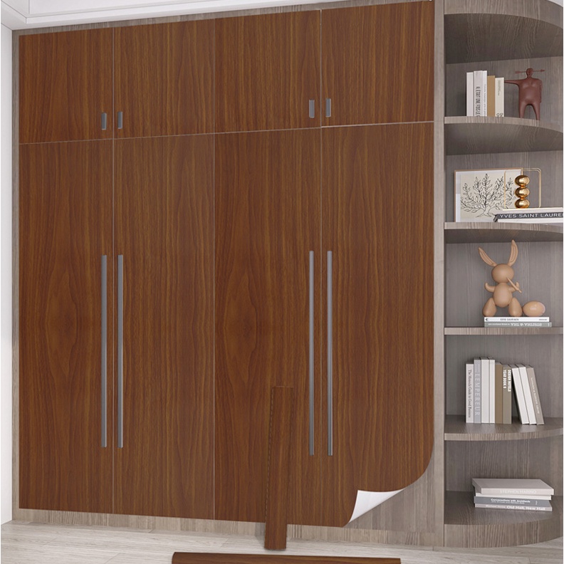 Wood grain wardrobe sticker/vinyle waterproof and moisture-proof ...