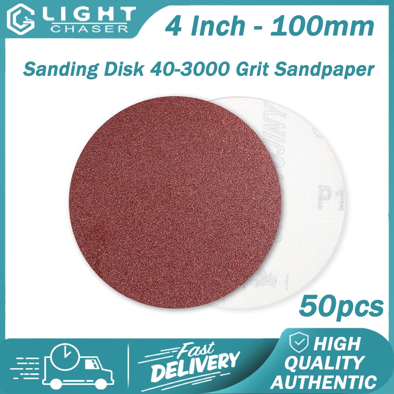 50 Pcs 4 Inch Sanding Disk Sand Round Grit Polish Sandpaper | Shopee ...