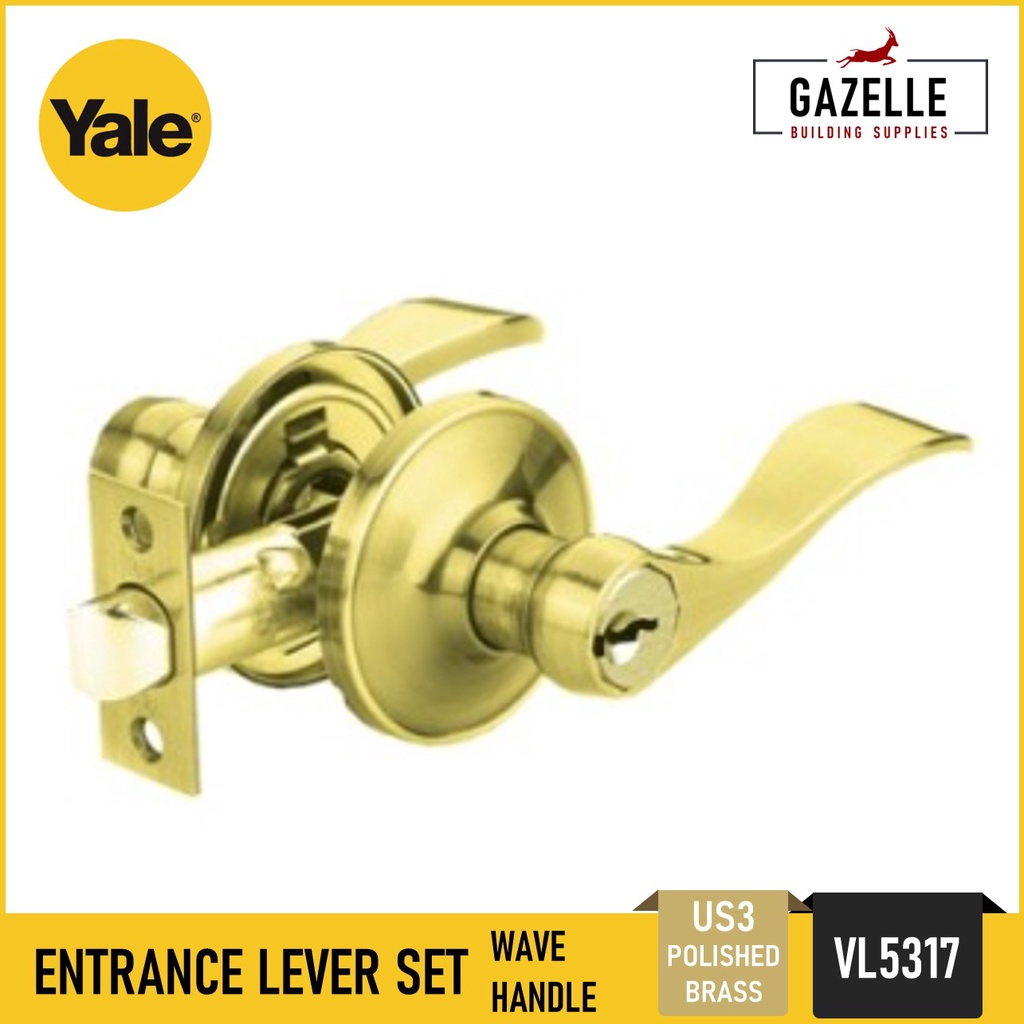 Yale Entrance Lever Set Door Lever Wave Left Handle Door Knob Set Heavy Duty - VL5317 US15 US5 ...