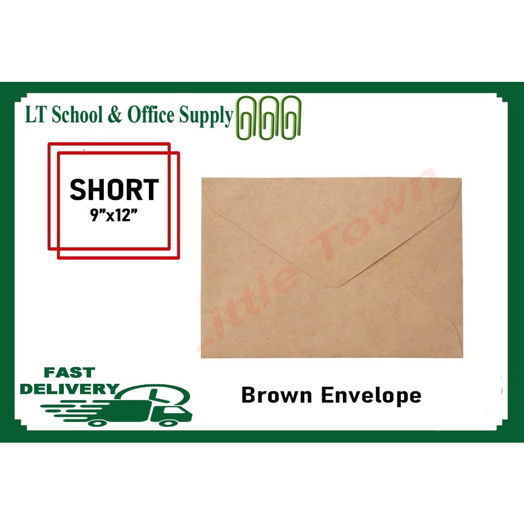 Brown Document Envelope short 50pcs &100pcs | Shopee Philippines