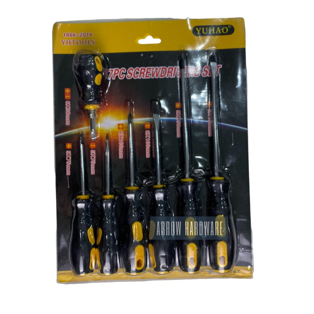 Screwdriver Set Steel Flat Screw driver Philip Screw Tools 6pcs | Shopee Philippines