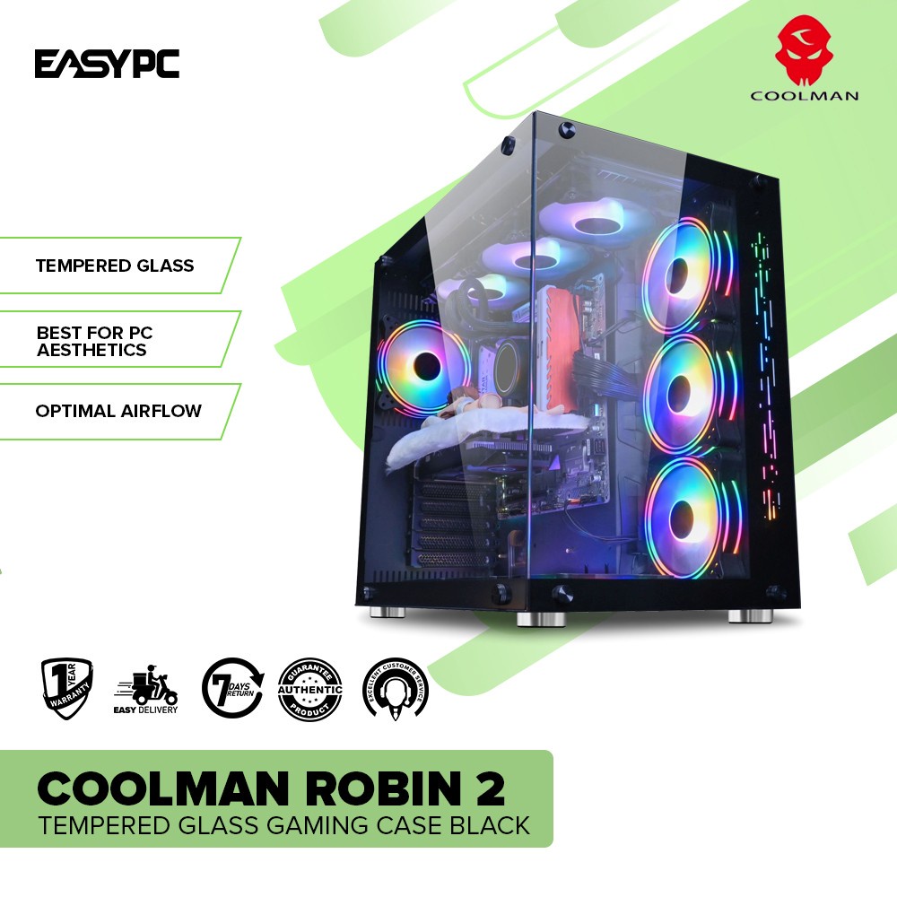 EasyPC | CoolMan Robin 2 Tempered Glass best for aesthetics Optimal ...