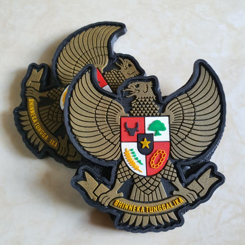 Patch rubber logo garuda indonesia Brown - velcro rubber emblem patch ...