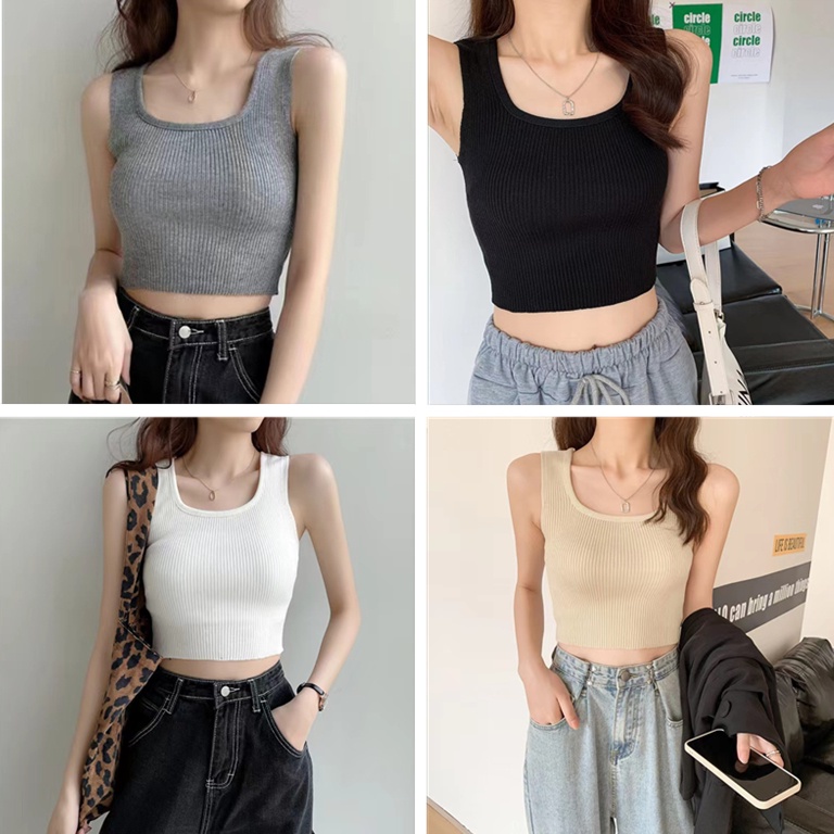 Women's Fashion Autumn Season Daily Outfit Basic Sleeveless Croptop ...