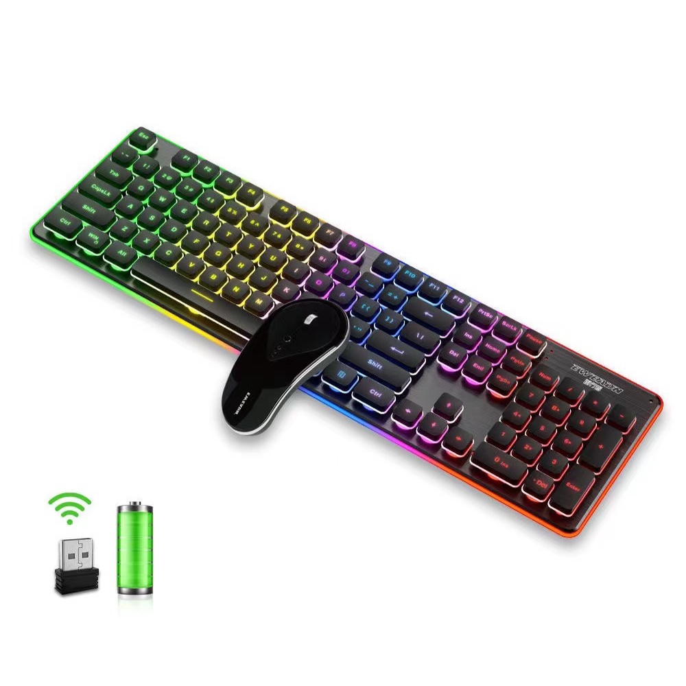 Rechargeable Keyboard And Mouse Set 2.4GHz USB Wireless Keyboard And ...