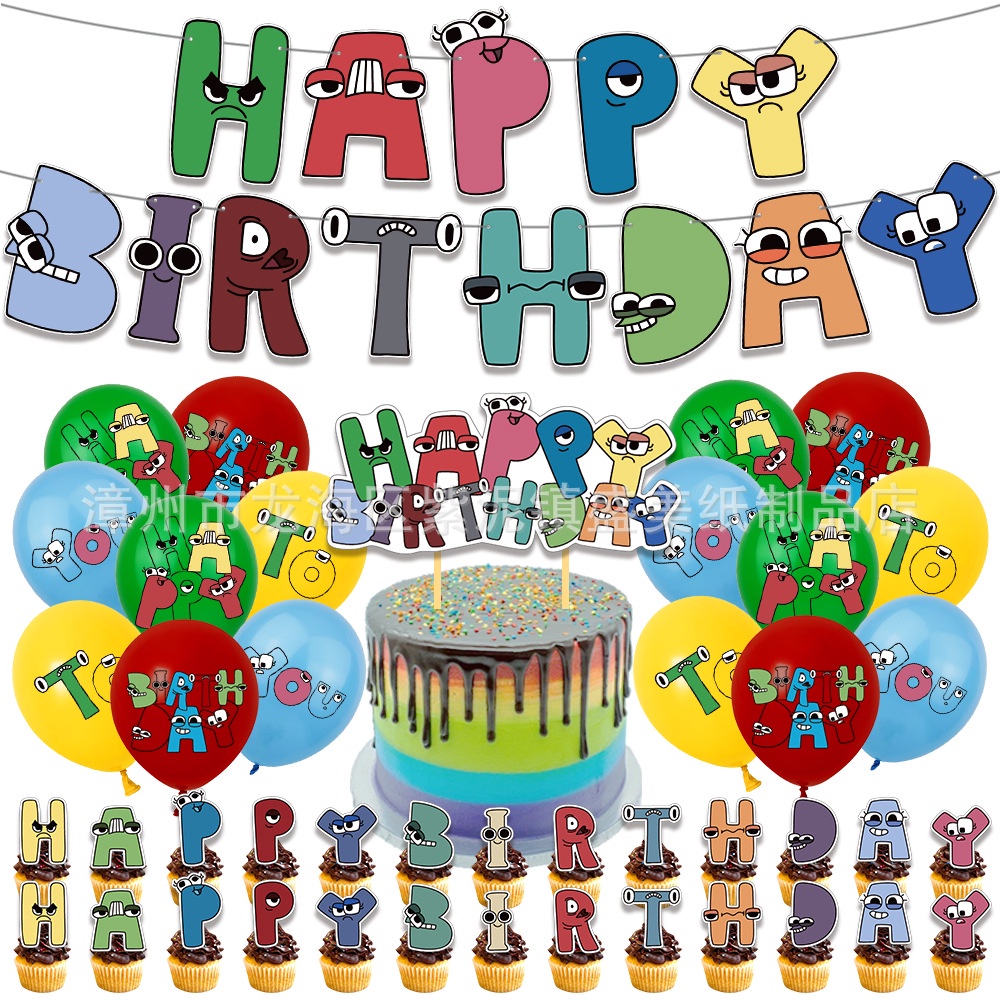 Jason Alphabet Lore Theme kids birthday party decorations banner cake ...