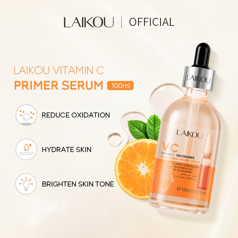 LAIKOU Vitamin C Niacinamide Brightening Primer Serum Refreshing Fade ...