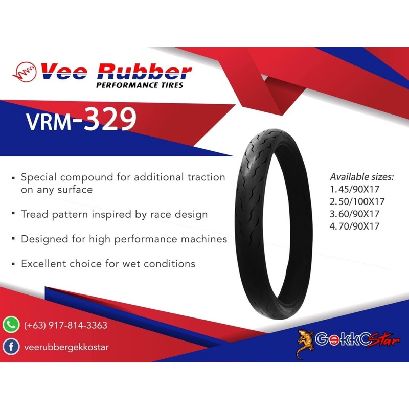 VEE RUBBER VRM329 45/90 &50/100 +FREE TUBE | Shopee Philippines