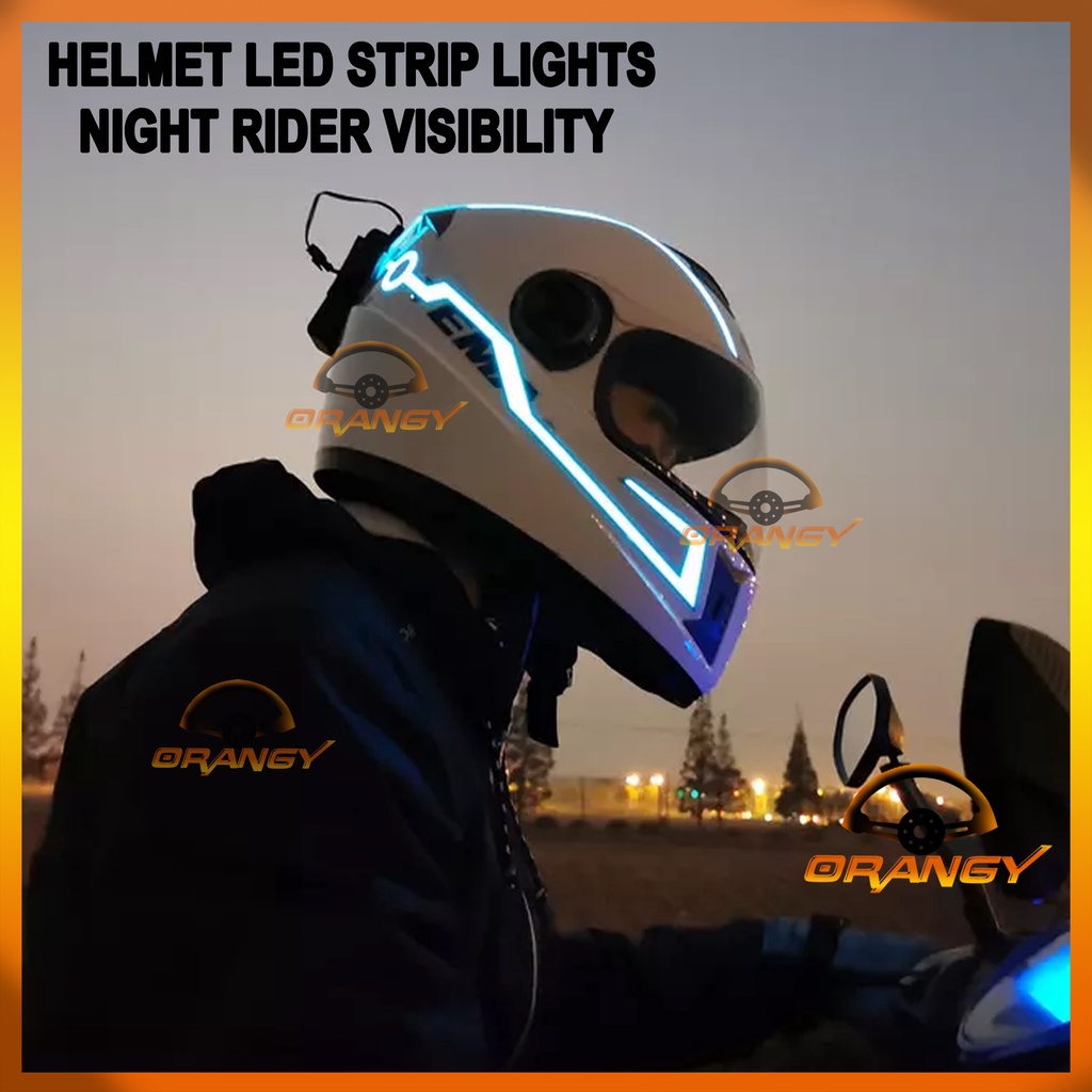 Helmet Led Strip Light for Motorcycle Riders - Sold as Pair (Battery ...
