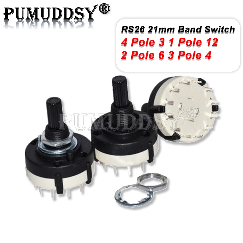 1PCS 21MM RS26 Axis Band Switch Ibuw Plastic 4 Pole 3 Position Rotary ...