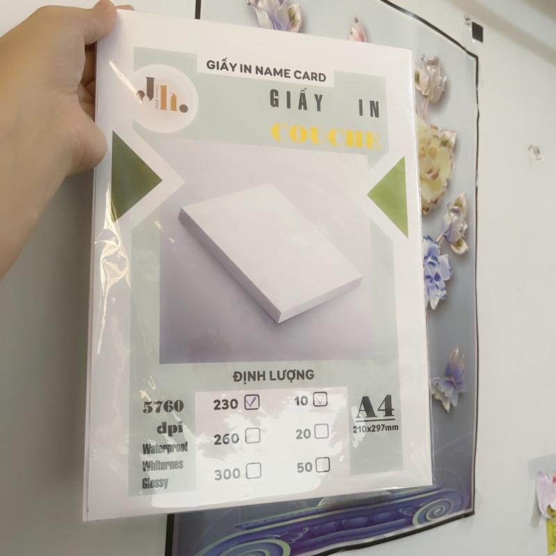Couche paper printed with Name Card A4, thick and beautiful, 230g ...