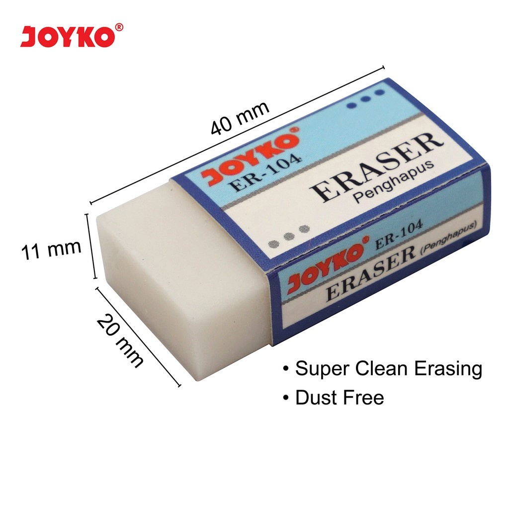 PUTIH Joyko ER-104 Eraser White Medium Size UNIT - SHSNP | Shopee ...