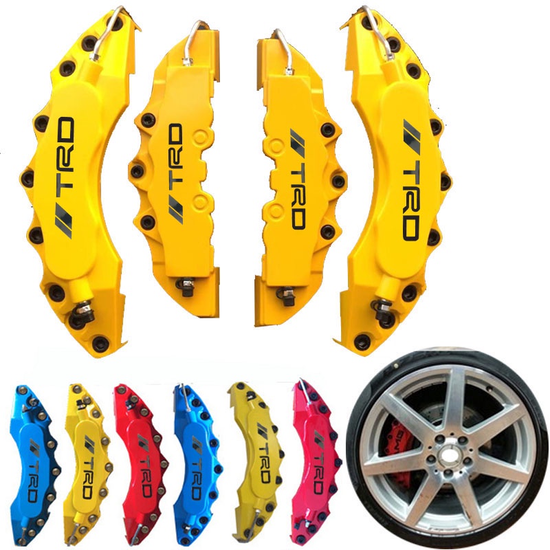 //TRD Sticker Logos Brake Caliper Cover In Silver Screw Front and Rear ...