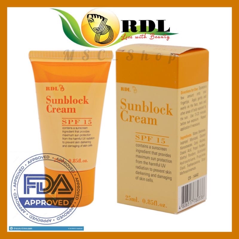 RDL Sunblock Cream SPF15 / 25ml | Shopee Philippines