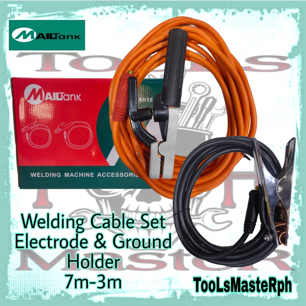 MAILTANK Welding Cable Set Electrode Holder 7m and Ground Holder 3m ...