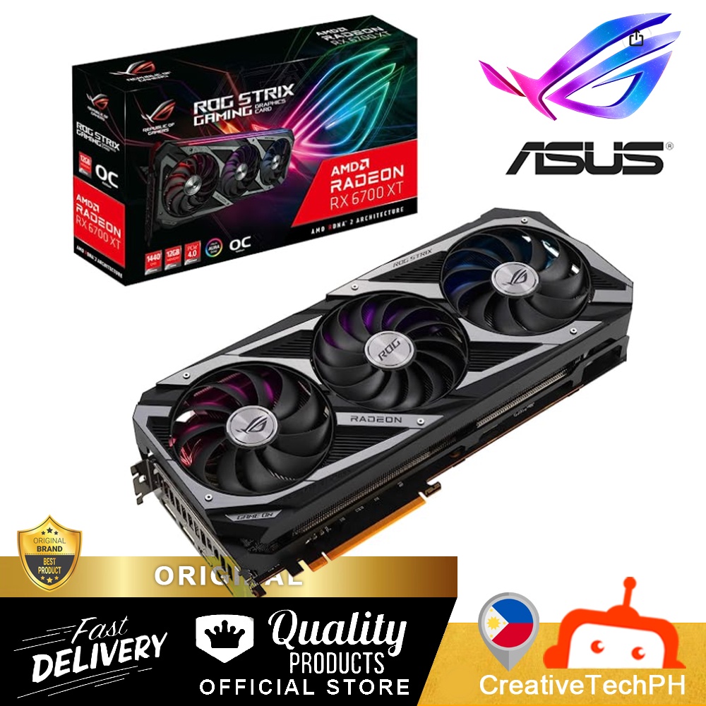 ASUS ROG Strix AMD Radeon RX 6700 XT OC Edition Gaming Graphics Card ...