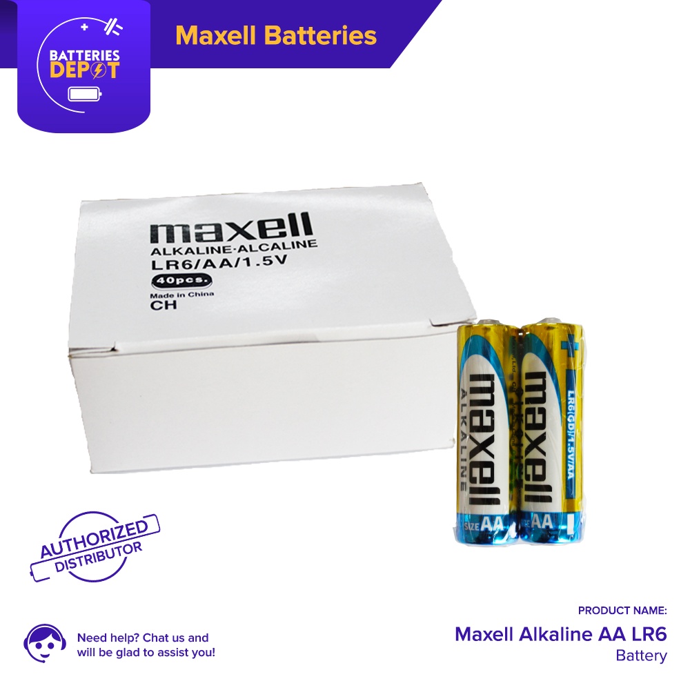 Maxell Alkaline AA LR6 Battery (40pcs/box) | Shopee Philippines