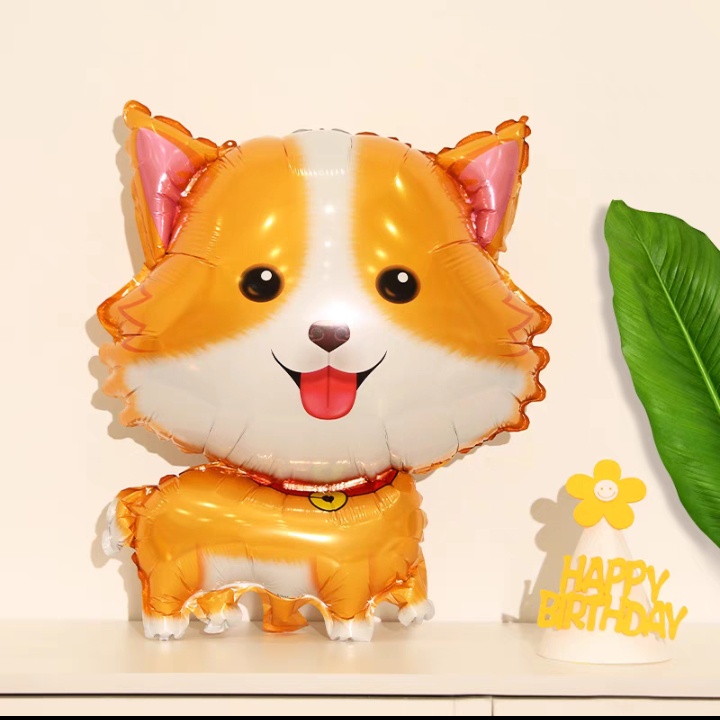 26 inches Dog theme Corgi happy birthday party decorations aluminum ...