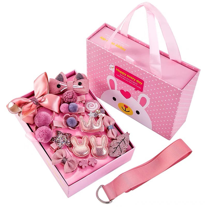 18pcs/Set Cute Child Hair Accessories Girls Clip Rubber Bands Gift ...