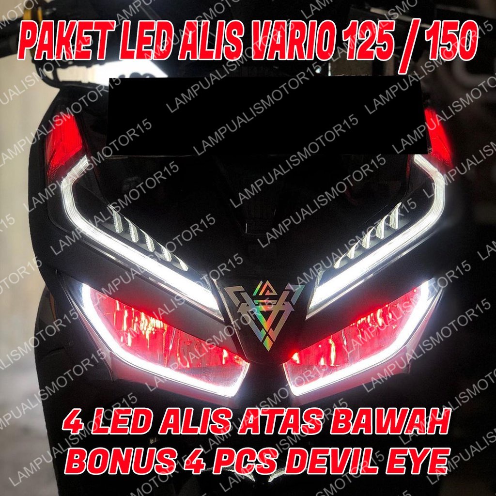 ONE SET OF VARIO 125 150 EYEBROW LIGHTS BONUS DEVIL EYE DRL EYEBROW ...