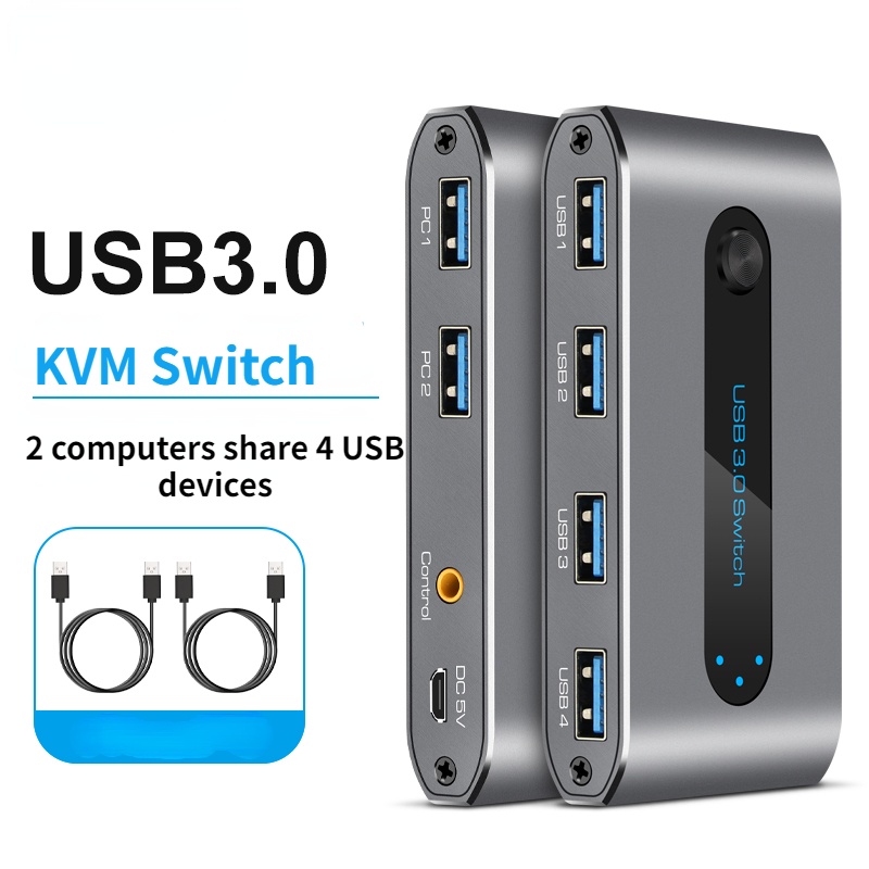 USB KVM Switch USB 3.0 2.0 Switcher 2 in 4 Out KVM Docking Station ...