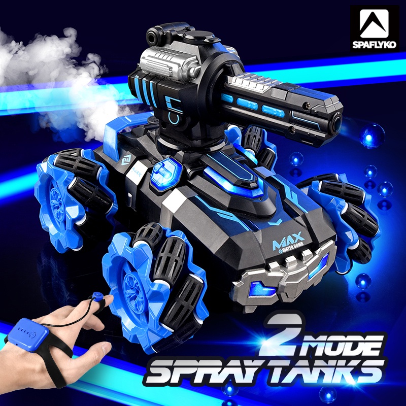 SPAFLYKO Four-Wheel Children's Gesture Remote Control Mecha Tank Can ...