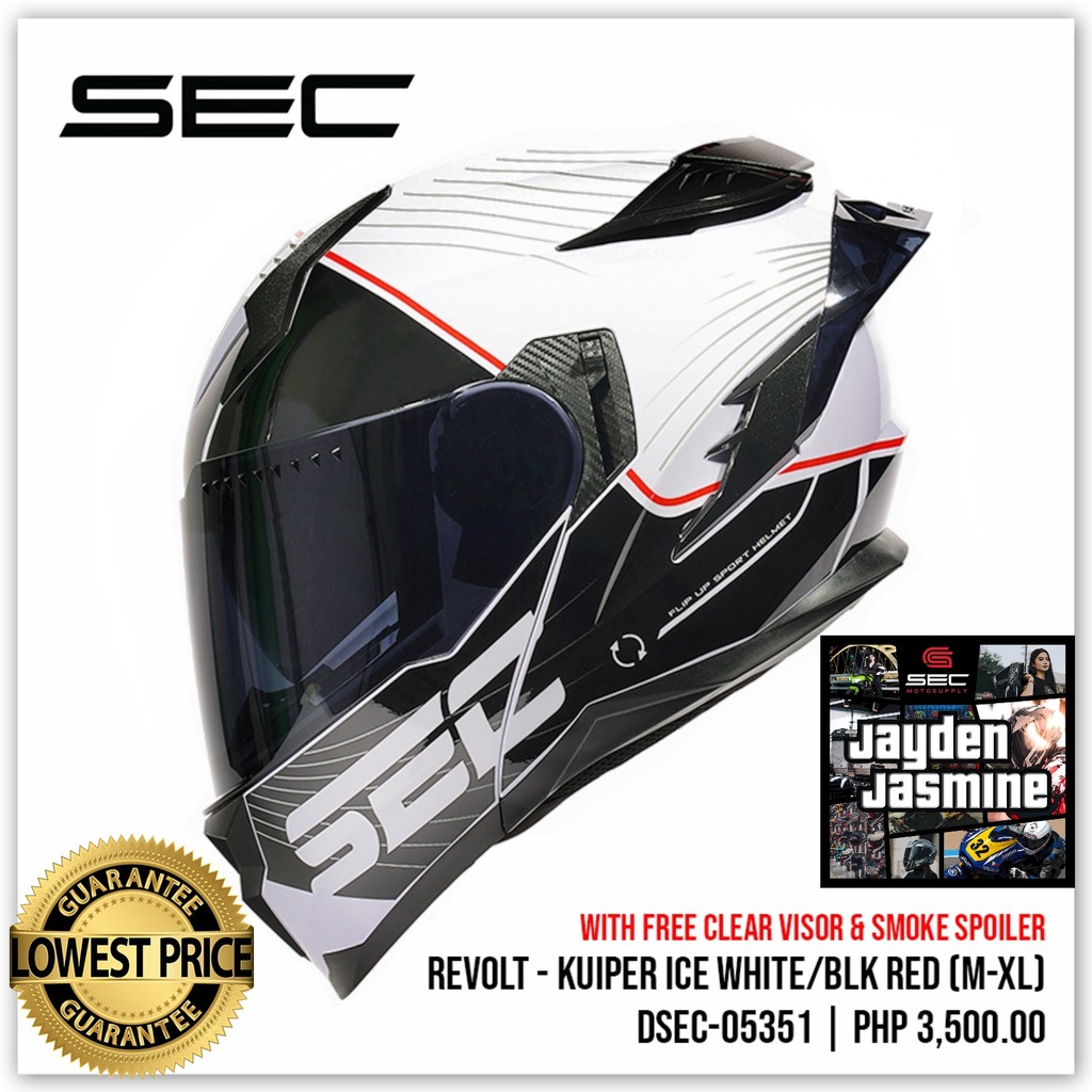 Sec Revolt - kupper helmet with free smoke lens and spoiler | Shopee ...