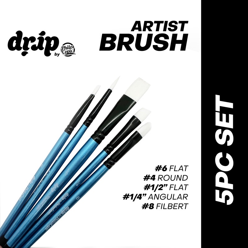 Drip Artist Brush Set - 5pcs ( Drip by Philoscopic ) Paint Brush ...