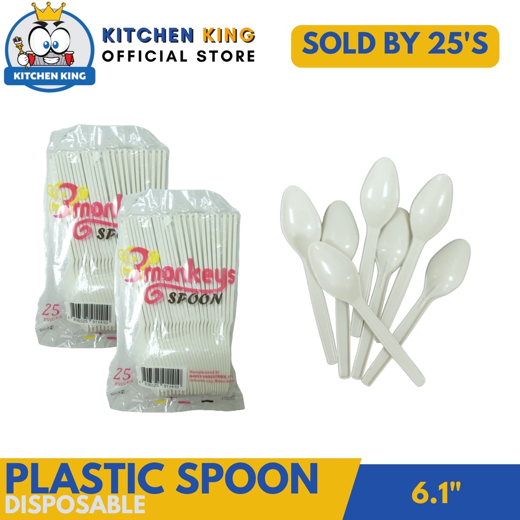 Disposable Plastic Spoon & Fork (25pcs) Spoon Fork Utensils [ 2 sizes ...