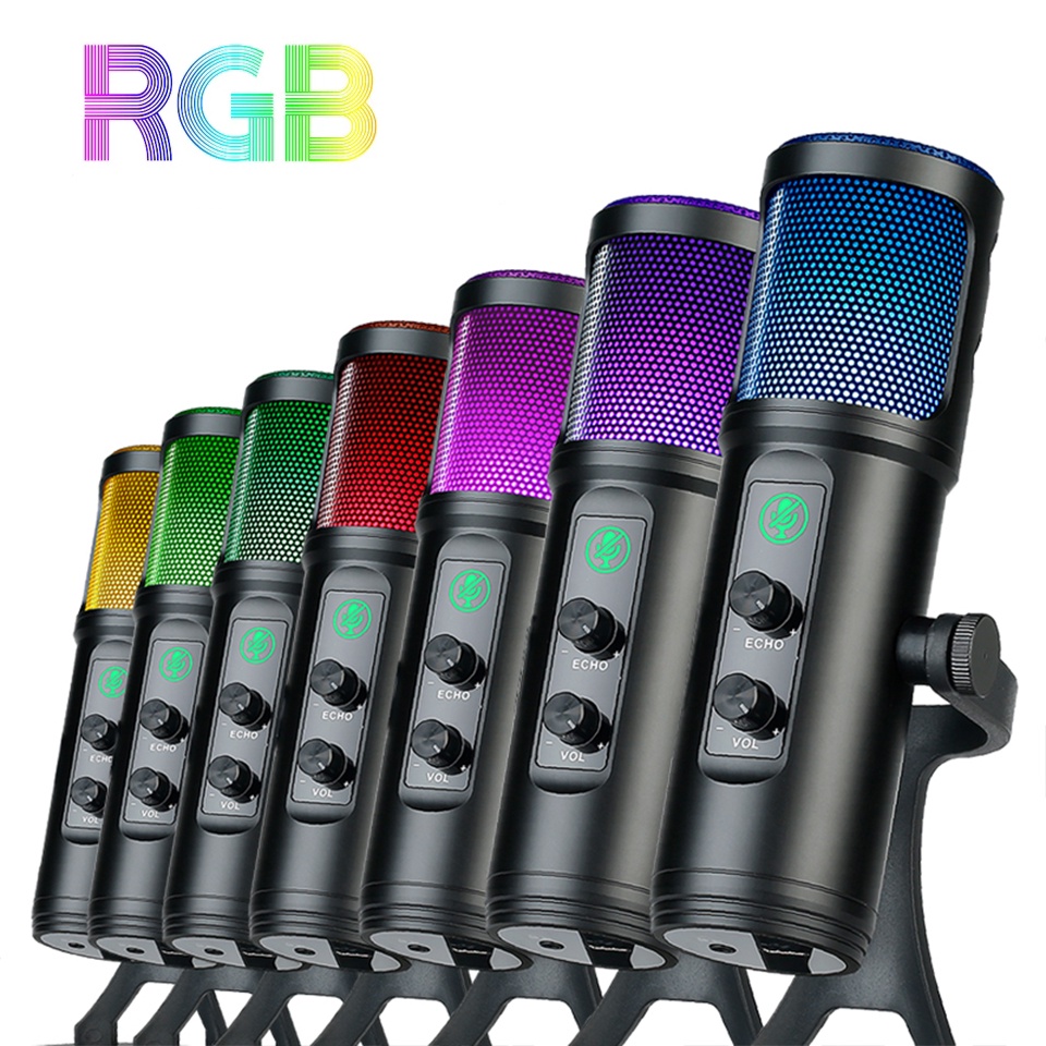RGB Gaming Microphone For PC Mac Computer With Noise reduction ...