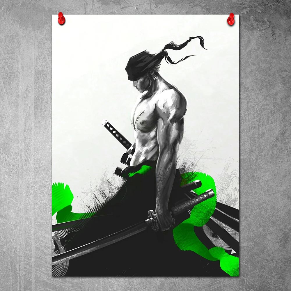 Cool Design One Piece Anime Roronoa Zoro Canvas Painting Home Decor ...