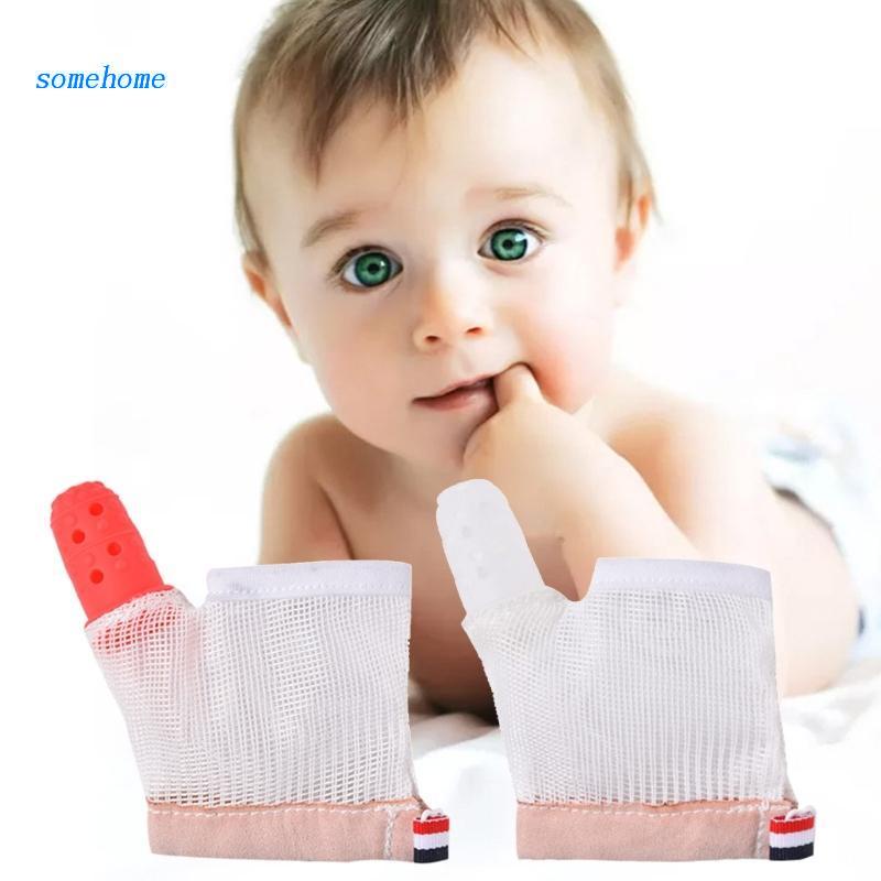 SOME Bite Prevent Finger Glove Toddler Chewer Gloves Safety Molar Rod ...