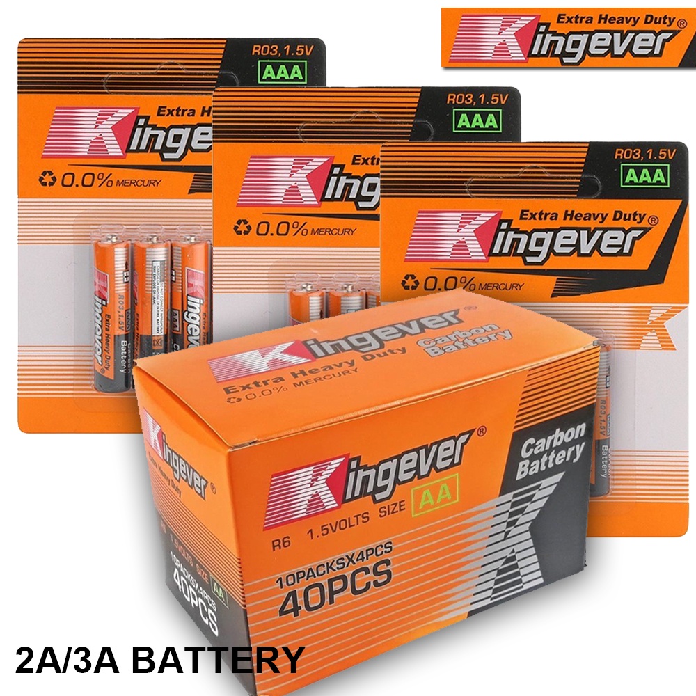 1box Battery Super 1.5V AA/AAA Kingever Extra Heavy Duty Carbon Battery ...