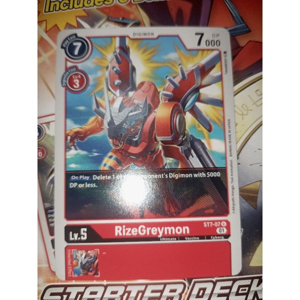 RizeGreymon Uncommon English Version ST7 07 Digimon TCG Trading Card Game Original Card | Shopee ...