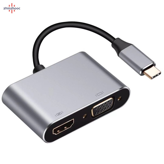 vip Type-c Hub Usb C To Hdmi-compatible Vga 2-in-1 Hd Adapter Cable ...