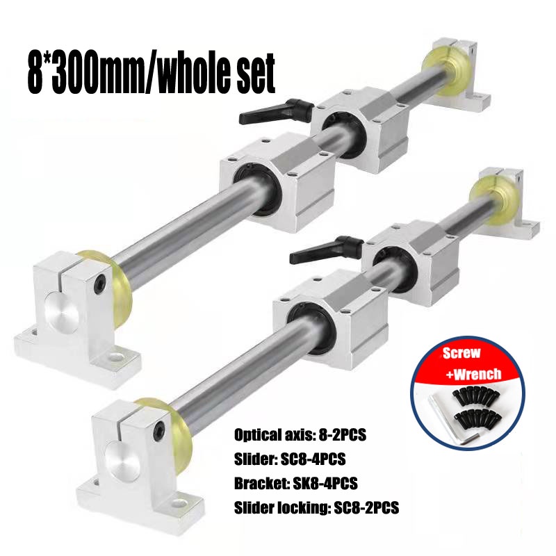 WZZG 1PCS Linear optical axis guide rail with locking fixed slider set ...