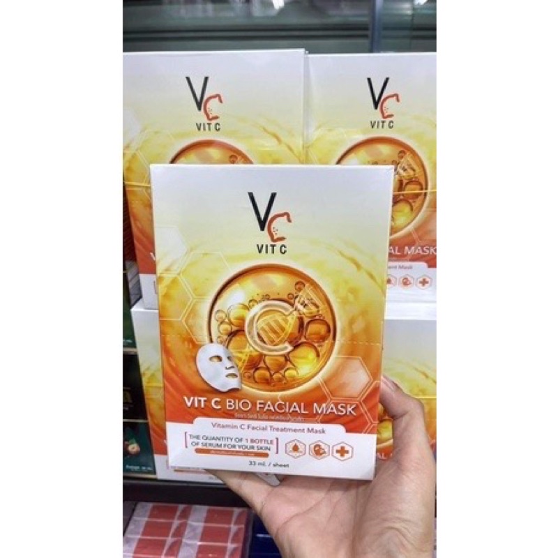 Vc facial mask Sheet Nong Chat Ratcha Vit c bio 1 Box Contains 6 ...
