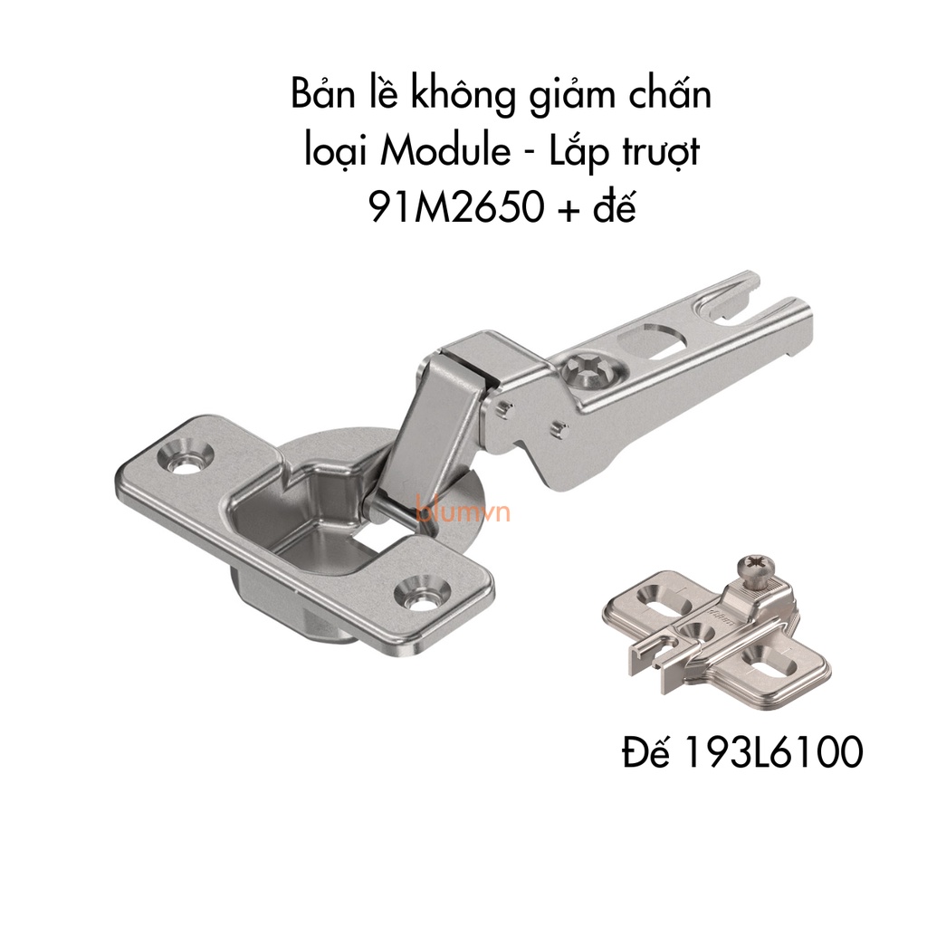 Blum MODUL type non-shocked hinge, sliding installation with base ...