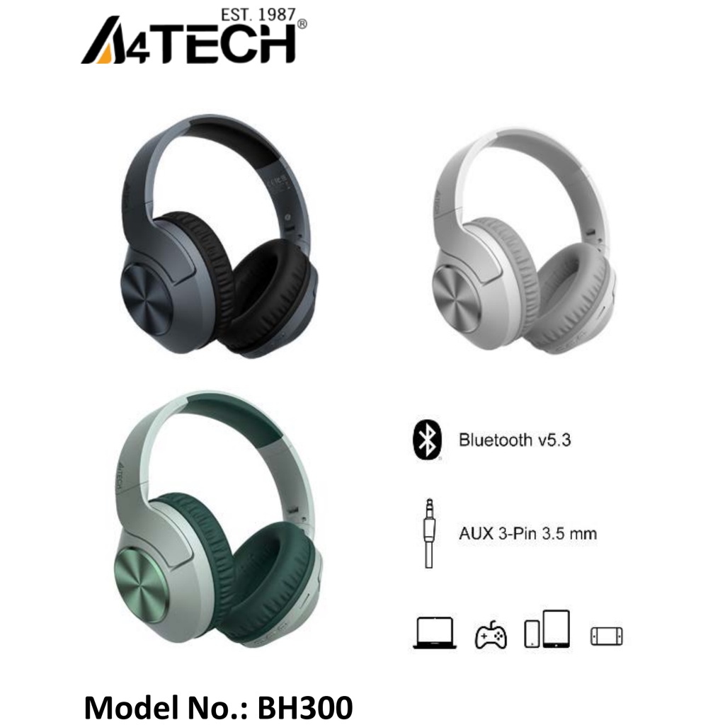 A4Tech BH300 2Drumtek Bluetooth v5.3 Wireless Headset | Shopee Philippines