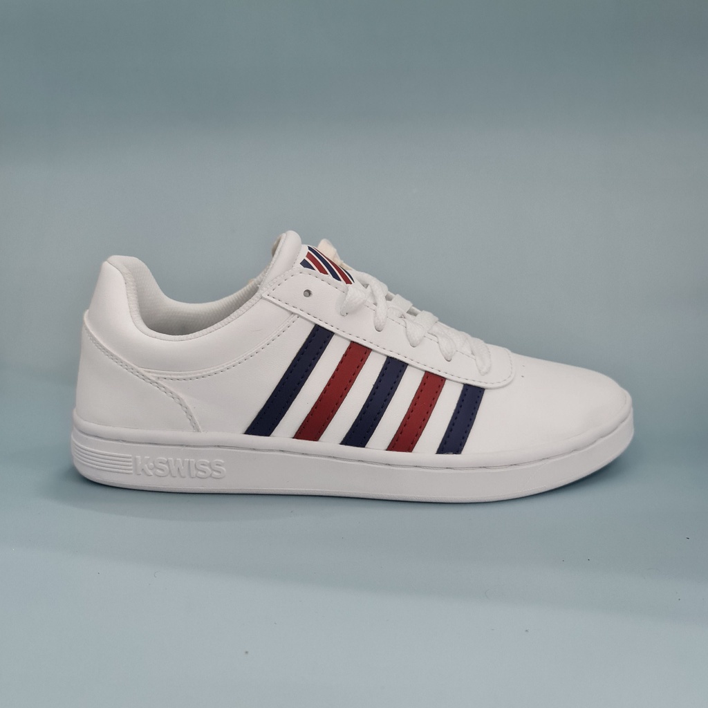 [Genuine] Kswiss Sneakers With Red Blue Stripes In White And Blue For ...