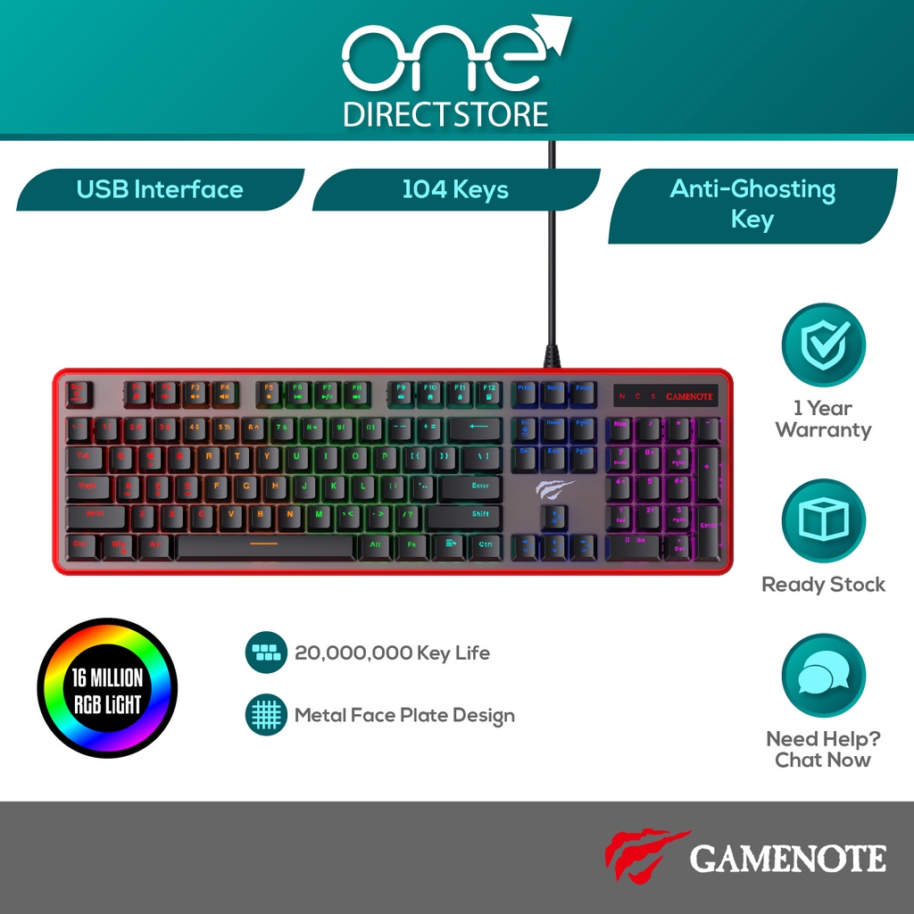 GAMENOTE KB870L Backlit Mechanical Gaming Keyboard | Shopee Philippines