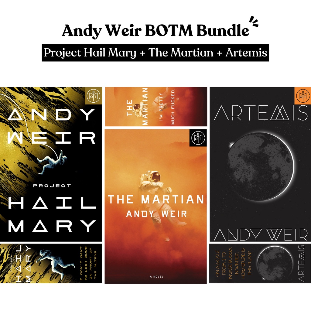Andy Weir Bundle - Project Hail Mary + The Martian + Artemis (BOTM Hard ...