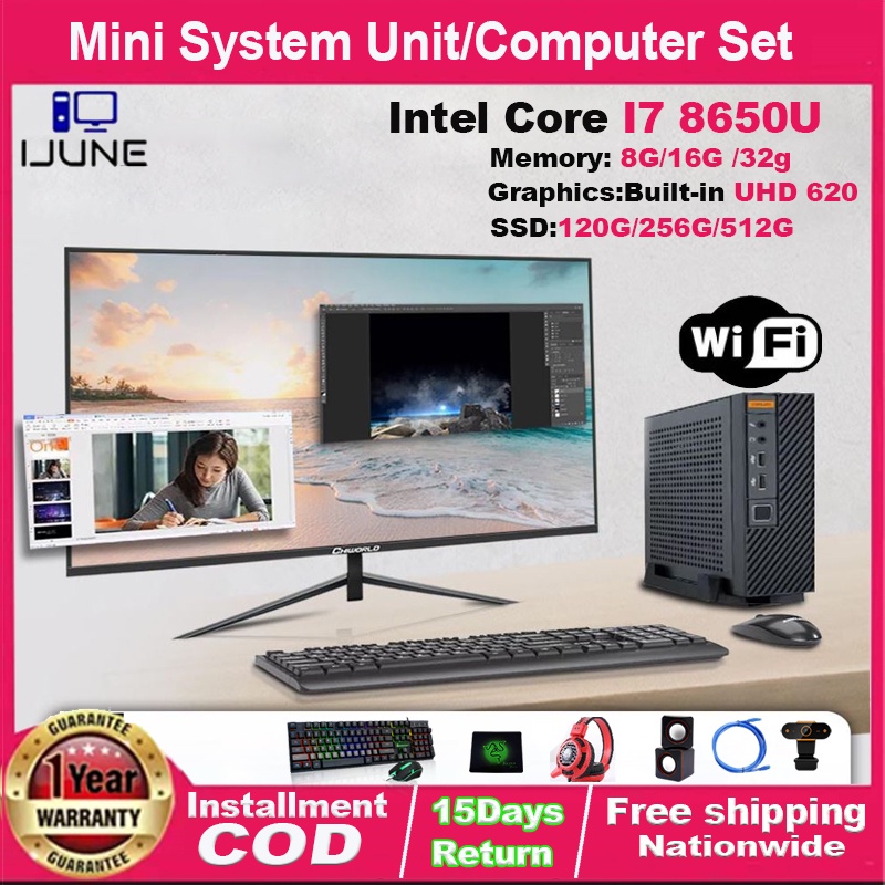 PROVISION Mini PC Computer Desktop computer Intel Core I7 8650U Quad ...