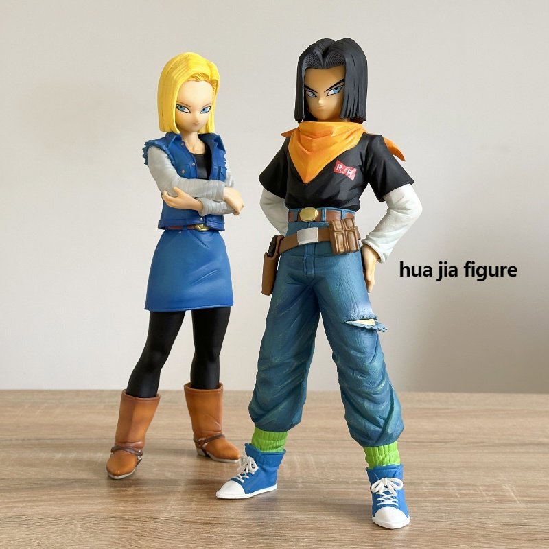 Anime Dragon Ball Z Android 17 Android 18 PVC Action Figures Statue ...