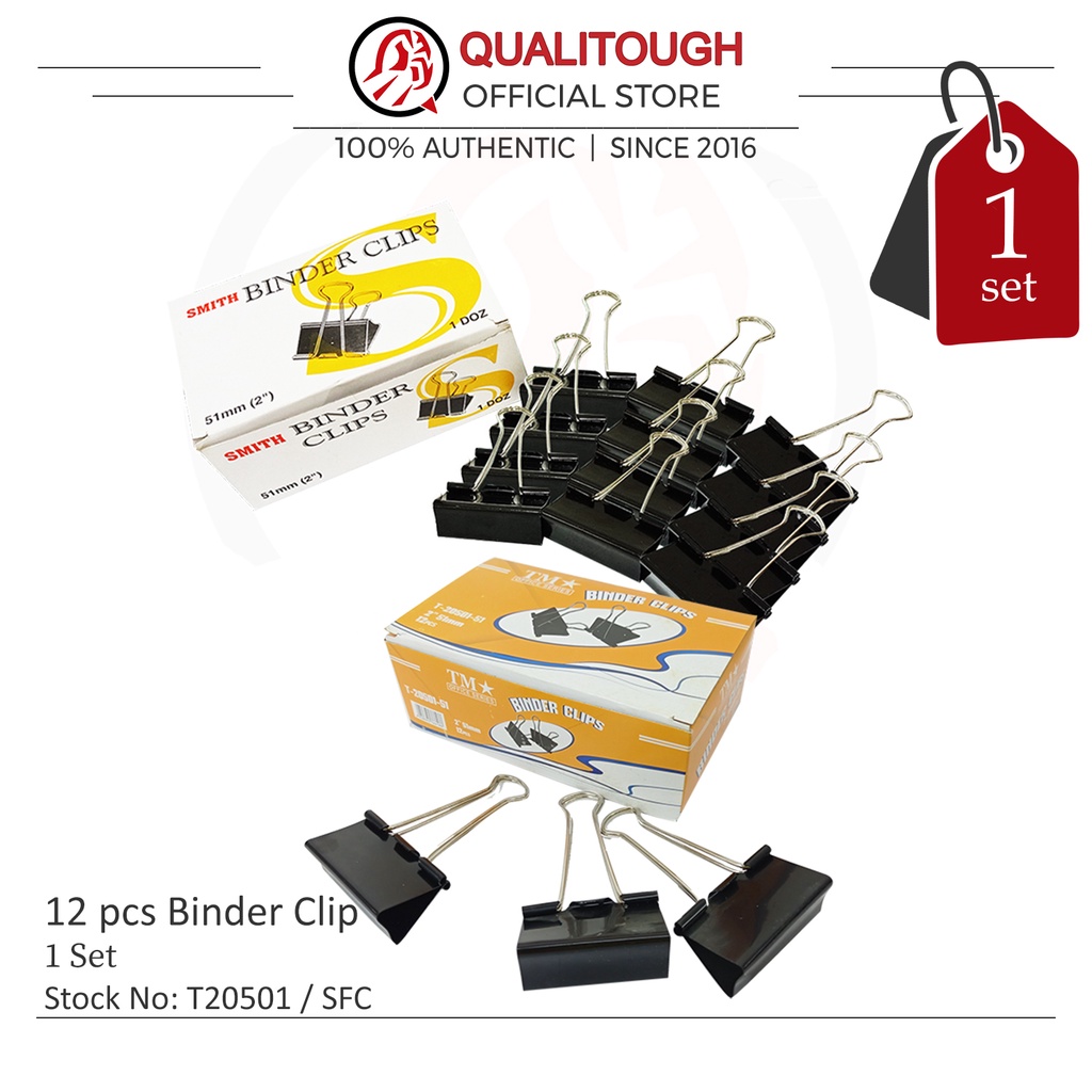 1 box of 12 pcs Binder Foldback Clip 3/4" 19mm 1" 25mm 1-1/4" 32mm 1-5/ ...