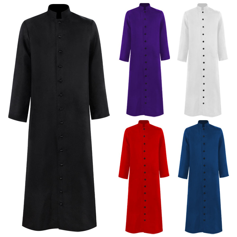 New Church Priest Trench Jacket Cassock Clergy Robe Preacher Men ...
